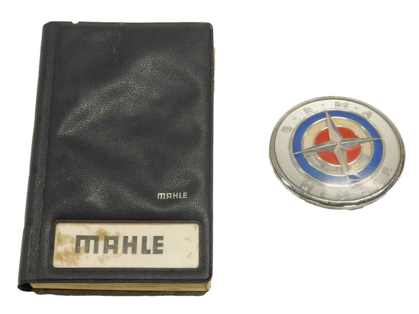 Lot 6 - A BRMA Member's Badge, and a Mahle 1973 diary