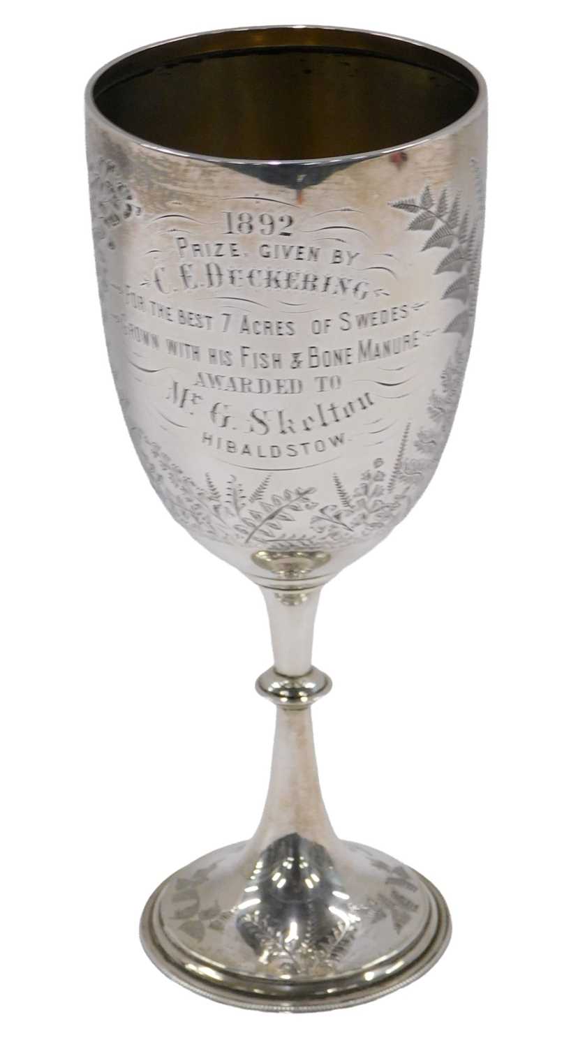 Lot 55 - A Victorian silver prize cup, of goblet