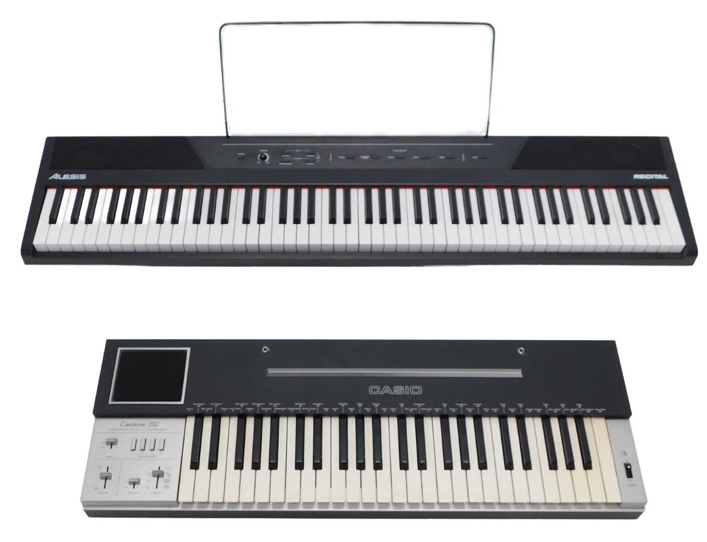Lot 717 - Two electric keyboards, comprising a Casio