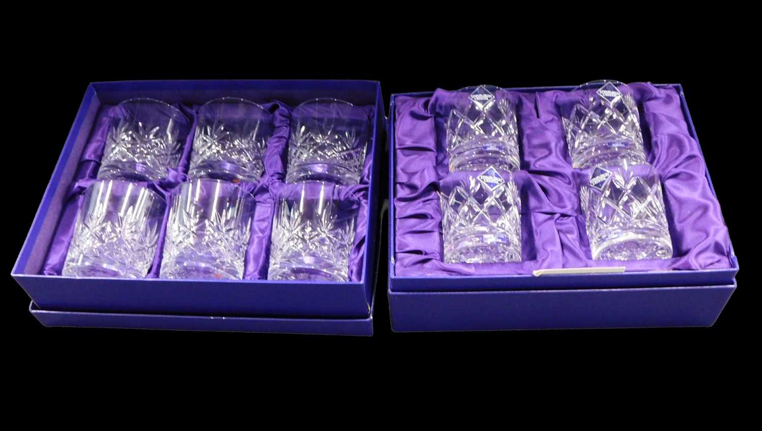 Lot 497 - Two cased sets of Edinburgh Crystal glass,