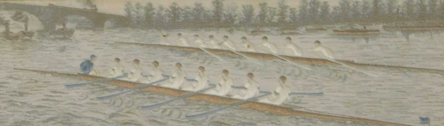 Lot 1023 - A woven Stevengraph print of oarsmen, The