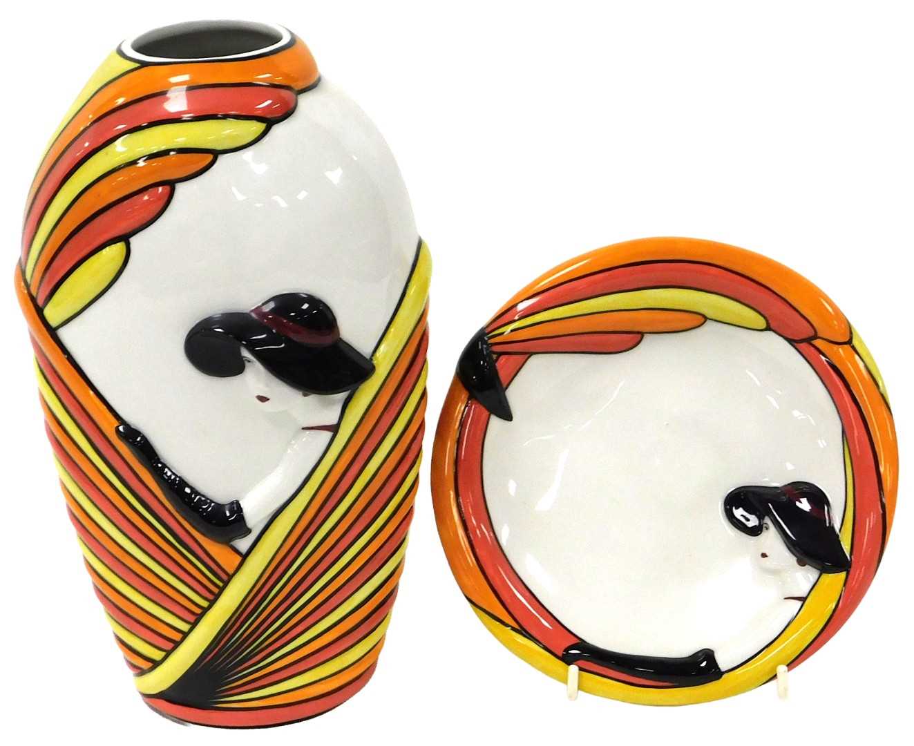 Lot 144 - A Lorna Bailey Art Deco Lady pottery vase,