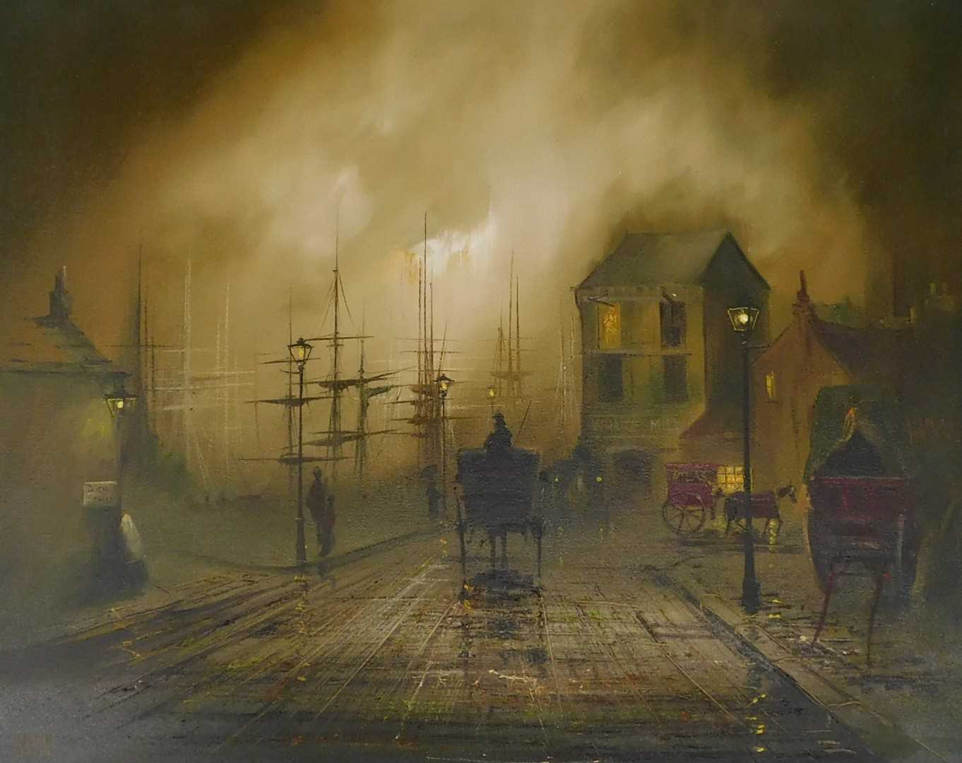 Lot 266 - Colin C Hilton (1902-1964). 19thC harbour