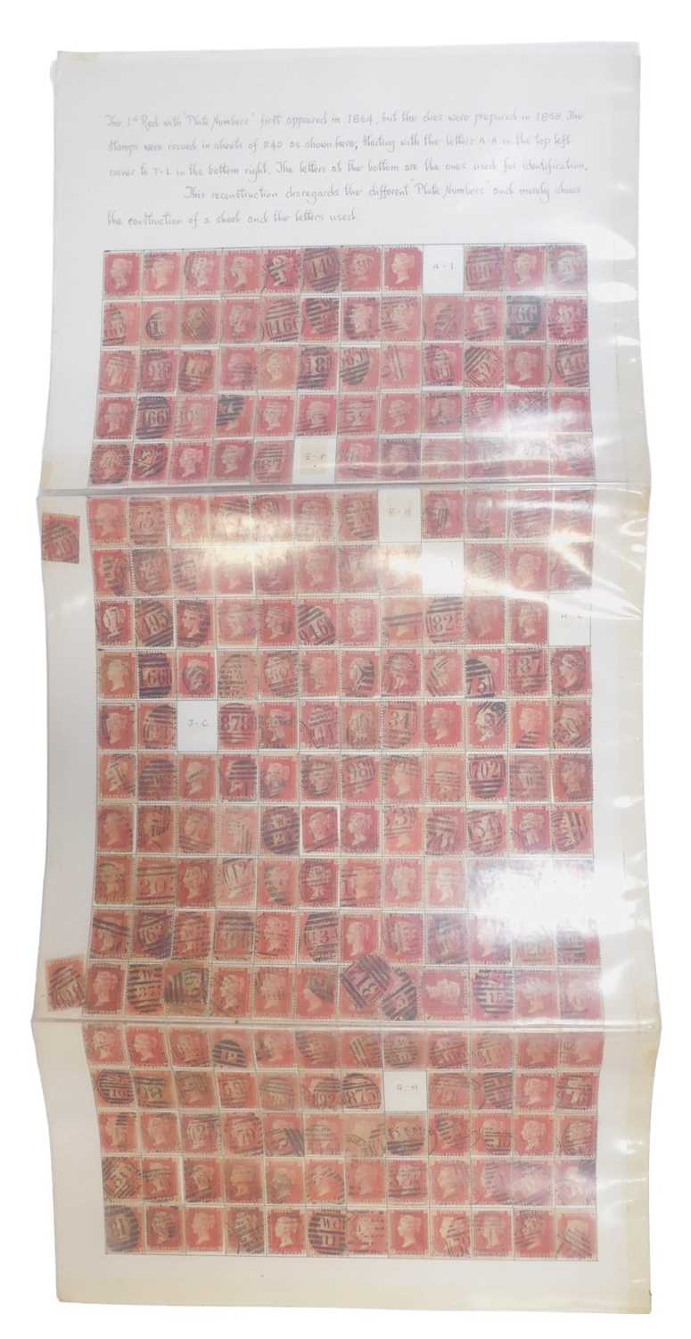 Lot 185 - A group of Victorian penny red stamps,