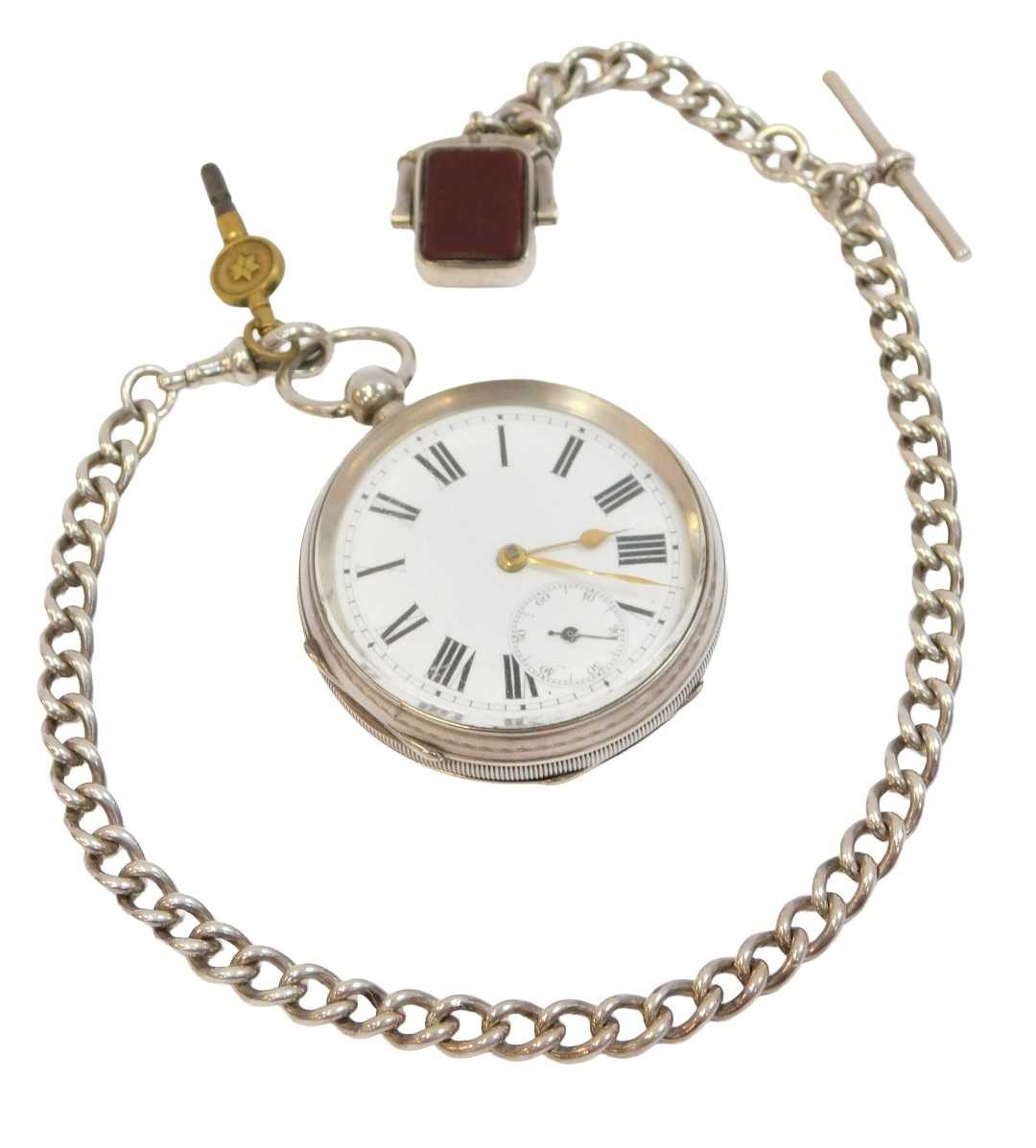 Lot 71 - An Edward VII silver pocket watch, with