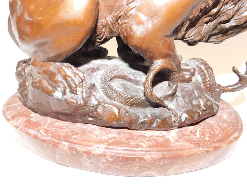 Lot 4 - Antoine-Louis Barye (French, 1795-1875). Lion